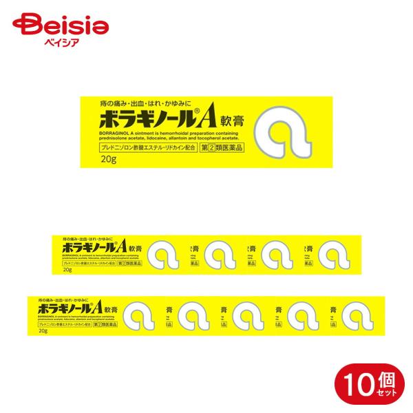 【指定第2類医薬品】ボラギノールA軟膏 20g 10個