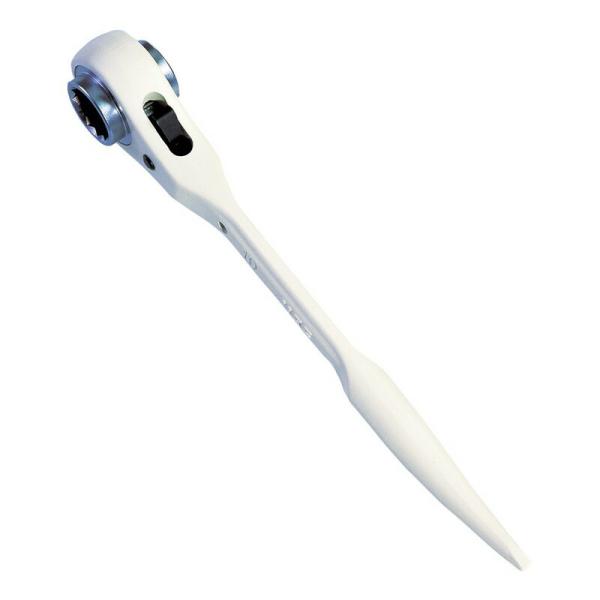 商品情報説明 ホールダウン金物など建築用金物の取付作業に最適です。用途 ラチェット機構でボルト・ナットを締付け・緩めるレンチ。機能 アルミ鍛造ハンドルで軽くて丈夫です。ソケットが薄くヘッドが小さいため狭所での作業に最適です。ショートタイプ、...