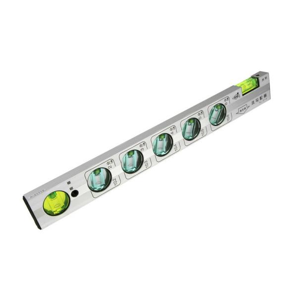 商品情報説明 法勾配別設定の気泡管です。用途 ブロック積用法勾配器。機能 水平、垂直、2分/1、3分/1、4分/1、5分/1、8分/1設定勾配です。仕様 ●サイズ：450mm。●フレーム：箱型フレーム・表面アルマイト処理・押出し成型材熱硬化...