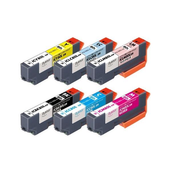 メーカー名:プレジールPlaisir型式:PLE-E80L-6PJAN:4531027006189サイズ：100×48×95mm重量：195g純正型番：IC6CL80L・エプソンIC6CL80L互換インクカートリッジ・内容：6色パック、ブラ...