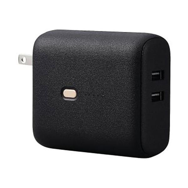 AC充電器一体モバイルバッテリー(5000mAh/12W/A×2)