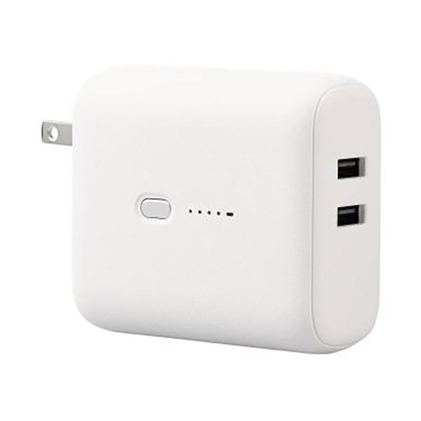 AC充電器一体モバイルバッテリー(5000mAh/12W/A×2)