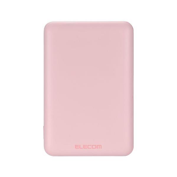 モバイルバッテリー リチウムイオン電池 薄型 15W出力 5000mAh USB Type-C入出力1ポート USB-A出力1ポート ピンク
