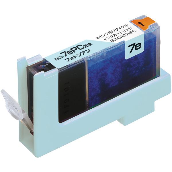 メーカー：エコリカJAN：4571163364231型番：ECI-CA07EPC■商品説明■●純正品のカートリッジを再利用！使用方法は従来品と全く同じ●フォトシアン/染料●純正型番:BCI-7ePC■仕様■・サイズ(約):130×160×1...