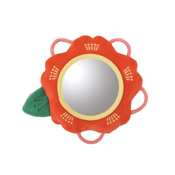 赤ちゃんの好奇心を刺激するソフトミラー付きラトル