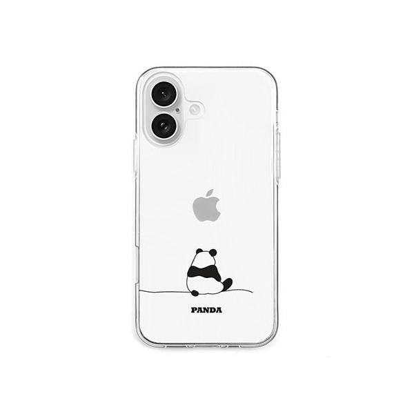 ソフトクリアケース for iPhone 16 パンダ