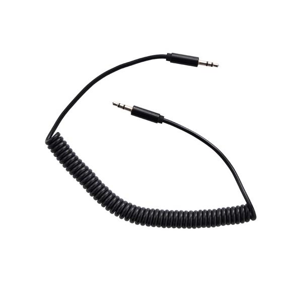 オーディオケーブル カール式 ステレオケーブル 45cm 〜 1m AUX端子接続 3.5mmステレオミニプラグ ピンク AS-CAMU004