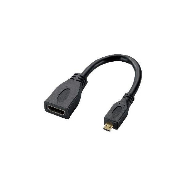 お持ちのHDMI(タイプA)ケーブルでデジタルカメラに接続できる。HDMI端子(タイプA)をHDMI-Micro端子(タイプD)に変換するHDMI変換ケーブル。