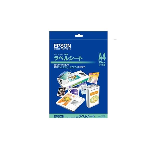 メーカー名:エプソン EPSON<br />型式:MJA4SP5<br />JAN:4965957297780<br />内容:スーパーファイン専用ラベルシート/A4/10枚<br />適合機...