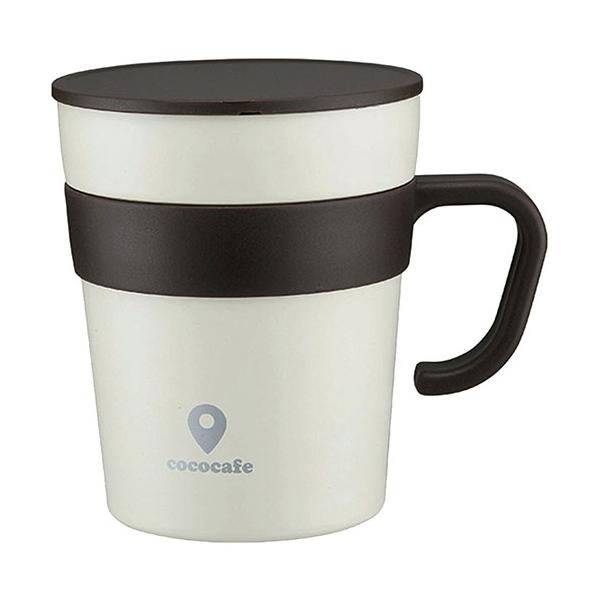 cococafe (ココカフェ)真空二重取手付マグカップ250ml ホワイト