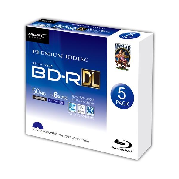 メーカー：磁気研究所JAN：4984279141038型番：HDVBR50RP5SC■商品説明■●片面2層式で1回の録画で最大50GBのデータを保存できるため、映像を高精細な品質で記録することが可能●インクジェットプリンターに対応したワイド...