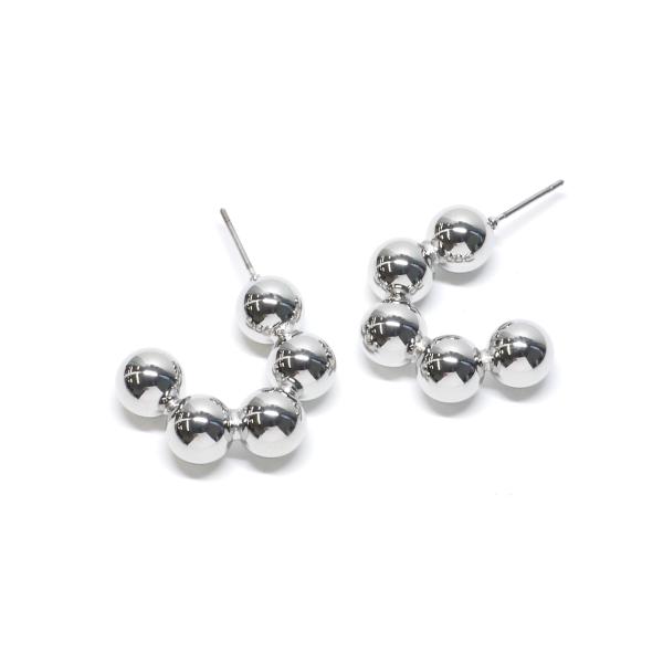 【ニッケルフリー、低金属アレルギー対応のピアス、ピアス製作の金具】存在感、大ぶりのバーブルデザインのステンレス芯のシルバーピアス、ピアス製作の金具です。大ぶりながらも耳に負担をかけない軽量デザインです。（ピアスキャッチは含まれおりませんので...