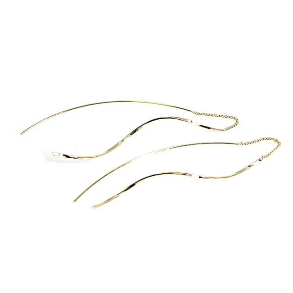 揺れるWave Stick付き長さ約70mmゴールド付きフックチェーンピアスです。耳元で揺れるデザインです。チェーン部分に丸カンなどをつけて他のパーツやチャームなどをつけられます。そのままでもピアスとしてご愛用いただけます。*類似品やコピー...