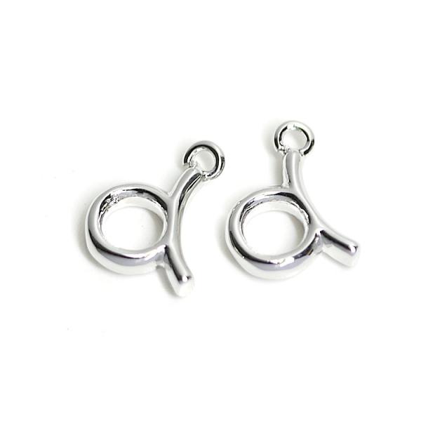 【 プチシンプル星座チャーム〜Zodiac Sign 】牡牛座 Taurus（トーラス）〜4/20 - 5/20プチ＆シンプルなデザインの光沢シルバー星座チャーム、ペンダント！本体のカンは開閉式です。他のパーツ（ピアスフック、チェーン、コネ...