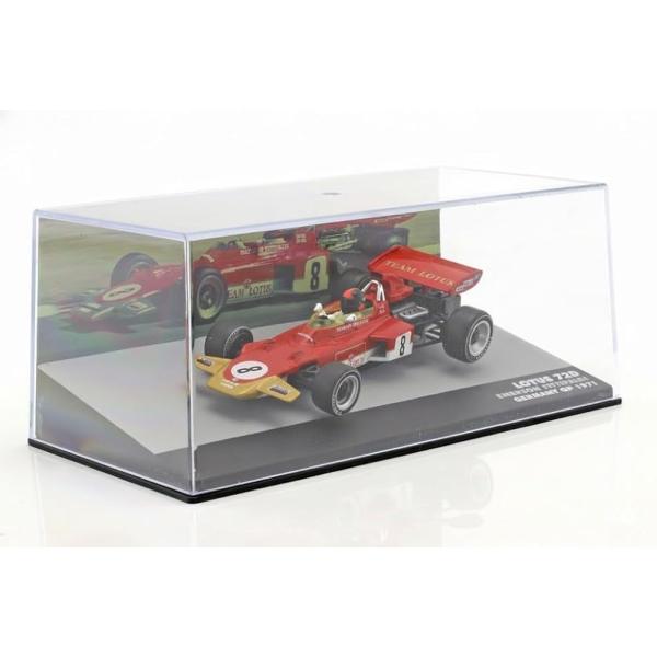 「商品情報」F1 ミニカー 1/43 ロータス 72C エマーソン・フィッティパルディ ドイツGP 1971 EMERSON FITTIPALDI「主な仕様」ダイキャスト製モデルカースケール：1/43ケース・台座付きドライバーフィギュア付き