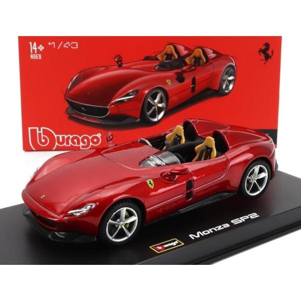 「商品情報」ブラーゴ フェラーリ モンツァ ミニカー 1/43 FERRARI MONZA SP2 2018 (レッド) シグネチャーシリーズ「主な仕様」BURAGO製ダイキャストモデルカーシグネチャーシリーズケース・台座付きスケール1/4...