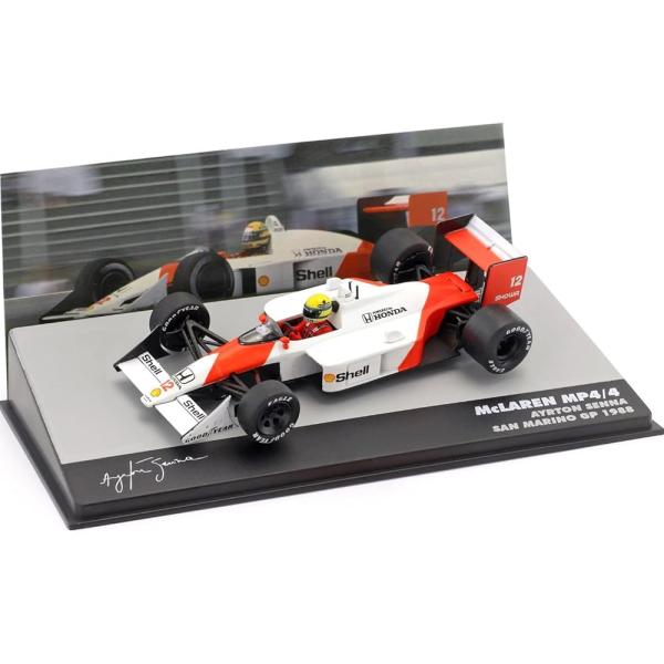 「商品情報」F1 ミニカー 1/43 マクラーレン MP4/4 サンマリノGP 1988 優勝 アイルトン セナ MCLAREN ホンダ AYRTON SENAアイルトン・セナ＆マクラーレン・ホンダを再現したF1ミニカー「主な仕様」アイルト...