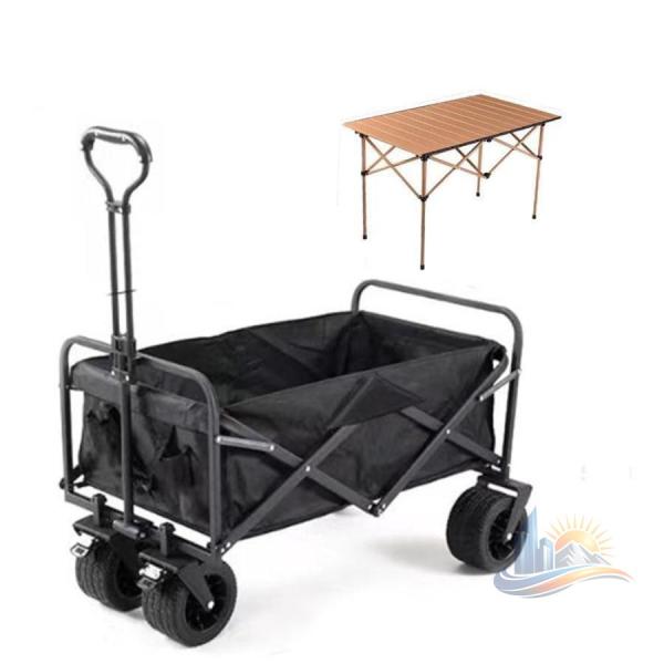 [専門テーブル付きキャリーワゴン]商品は特別テーブル付きキャリーワゴンセット、荷物を運び時はキャリーワゴンとして便利にお使いいだだけます。公園でテーブルを組み立て後便利なテーブルが完成します。サイズで四人以内の活動がご使用おすすめします。[...