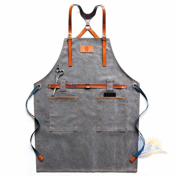 With deep pockets; The space is large enough to hold spice pots, eggs, pliers, spatulas, spoons, etc. It is durable and ...