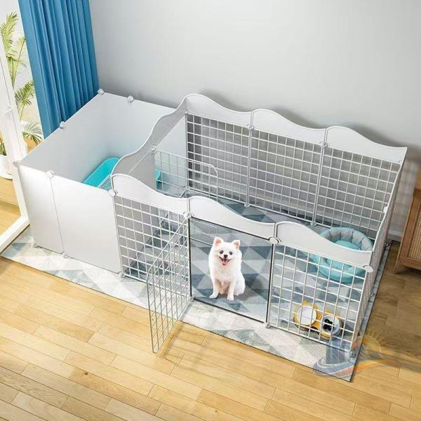 犬用ベビーサークルDIYペットベビーサークル、ドア付き小動物ケージ、屋内/屋外メタルペットフェンス折りたたみ式ペット犬猫子犬ベビーサークル、黒 (Color : 11*165*75*57CM