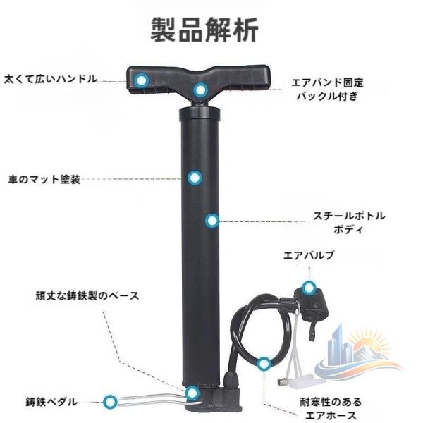 【クイックポンピングパワーと正確なインフレーション】：高圧120psi。特大のピストン設計により、このポータブルポンプは、従来のミニバイクポンプと比較して30％少ないストロークでライディング圧力に達することができます。柔軟なエアホースの設計...