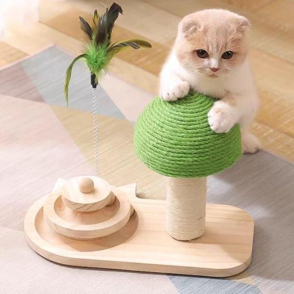 ??【機能】：キノコの猫のおもちゃは、猫のゲームの性質を解放し、猫のための幸せで快適な空間を作り、猫が遊ぶのを助け、爪を研ぎ澄まし、ペットの気分を解放することができます。 その中のすべてのアイテムは猫を楽しませることができます。猫の引っかき...
