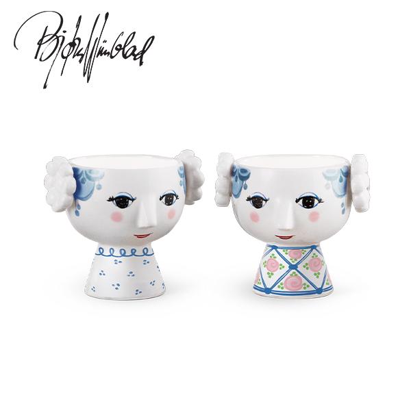 ティーライトホルダー ビヨン・ヴィンブラッド 北欧 エヴァ・ティーライトホルダー（２個セット）(ブルー/ローズ)　56589--------------------◆商品詳細◆【サイズ】W6.5cm x D6cm x H6cm【素　材】磁器...