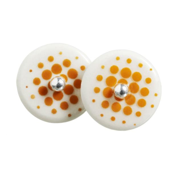 【カラー】オレンジ【サイズ】直径：約8mm【材　質】磁器　ステアリングシルバー925 【生産国】デンマーク【ブランド】Scherning/シェアニング■ギフトボックスに入れてお届け致します。（ファッション > 腕時計、アクセサリー &...