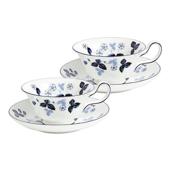 【発売日：2024年06月26日】WEDGWOOD WILD STRAWBERRY INKY BLUEシリーズ：ストロベリー インクブルーサイズ(カップ)：約W133×φ105mm×H55mm(満水200cc)サイズ(ソーサー)：約φ147...
