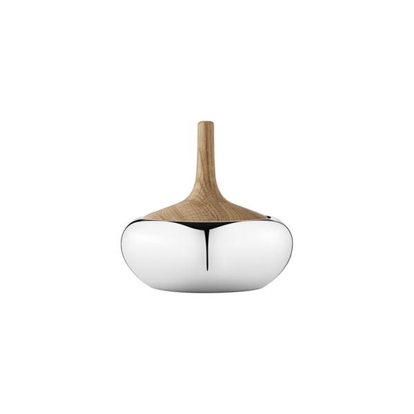 GEORG JENSEN BONBONNIEREシリーズ：ボンボニエールサイズ：約φ120×114mm材　質：ステンレス鋼(ミラー仕上げ)、木(オーク材)デザイナー：Henning Koppel（ヘニング コッペル）輸入元：株式会社 ジョー...