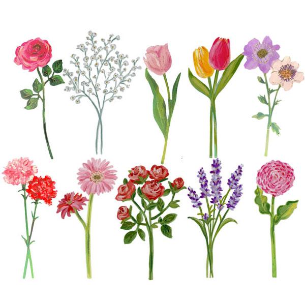 花を摘むように好きな花のカードを選び、専用の封筒にあなただけのカードが作れるフラワーマーケットカードシリーズです。金箔押し/レーザーカット加工 デザイン：ジェニファー・オルキン・ルイス（Jennifer Orkin Lewis）フラワーパー...