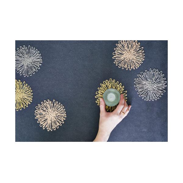 chilewich Bloom材　質：ポリ塩化ビニル100％サイズ：約122 x 127mm※素材と製法上、全辺±0.7cmまでは寸法差が生じます。ご使用後は水またはぬるま湯で洗浄し、柔らかい布でふき取りください<br>鍋敷きと...