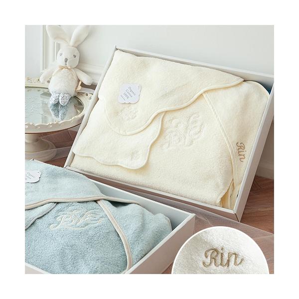 【ベルビーアンファン】Nuage オーガニックコットンMokuMoku フード付きバスタオルサイズ／フード付きタオル750×750mmループタオル300×300mmミニタオル180×180mm生産／中国企画・刺繍／日本※ホルムアルデヒド（乳...