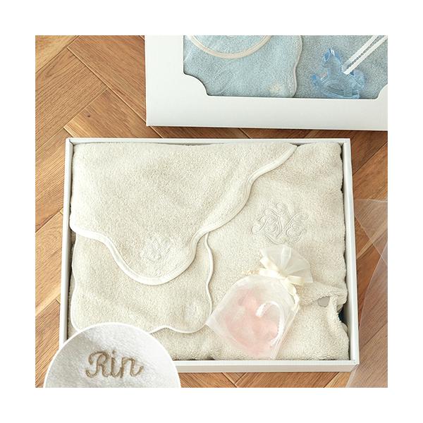 【ベルビーアンファン】Nuage オーガニックコットンMokuMoku フード付きバスタオルサイズ／フード付きタオル750×750mmループタオル300×300mmミニタオル180×180mmラトル65×55mm生産／中国企画・刺繍／日本※...