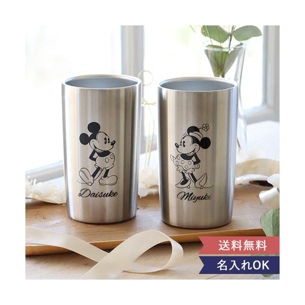 ミッキー・ミニーの絵柄を両面で楽しめるのでどっち向きで飲んでも嬉しい♪人気のデザインはディズニー好きな方に喜ばれること間違いなし◎ミッキーミニーの足下にお名前をお入れすることが出来ます。見つめ合う仲良しペアタンブラーは、結婚記念日や結婚祝い...
