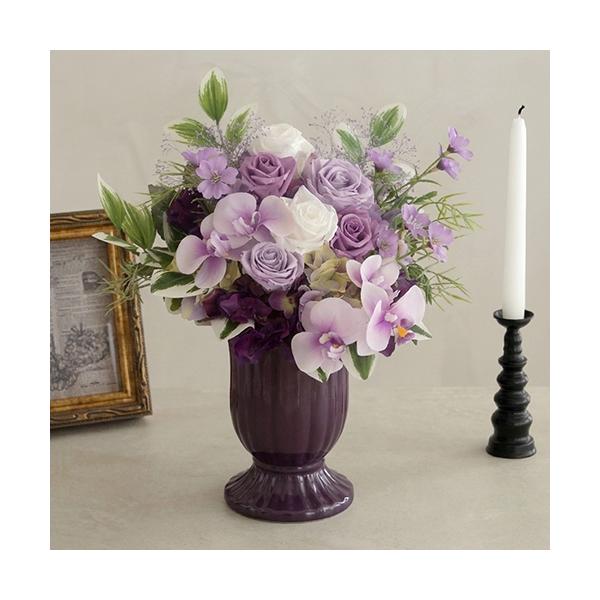 ■商品名プリザーブドフラワー 仏花 お供え花 陽紫（ひさき）花器付■SIZE：W300×D260×H350mm■素材・商材：プリザーブドフラワー、ドライフラワー、アートフラワー、ピック、花器（陶器）、他。■その他、注意事項・同梱商品 全ての...