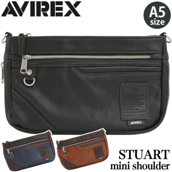 【発売日：2024年08月24日】アメリカ発のミリタリー系ブランド『AVIREX アビレックス』からミニショルダーが登場。扱いやすく耐久性に優れた肉厚なPU合皮を使用しており、シンプルながらも洗練されたデザインが特徴的なSTUART（スチュ...