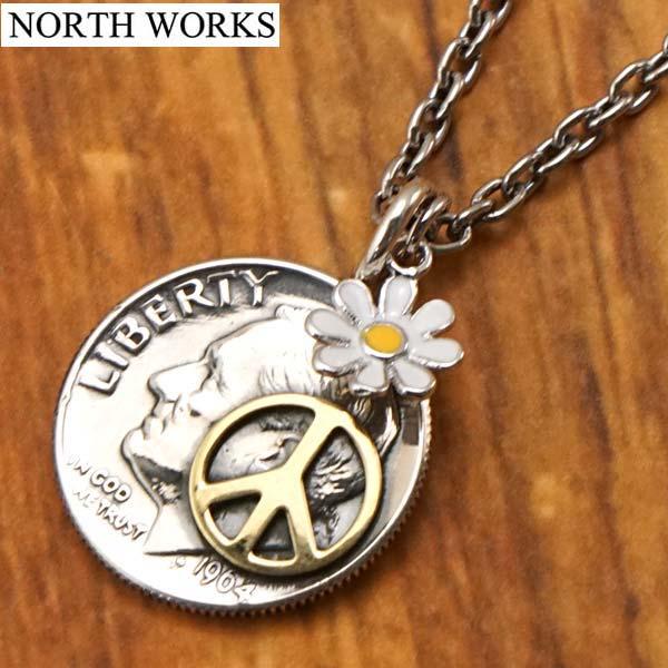 ●アメリカのヴィンテージコインを中心に、世界中から集めた素材を手作業でアクセサリーに再生させる東京・福生発のハンドメイドアクセサリーブランド。●ヴィンテージの10セント銀貨(ダイム硬貨/リバティコイン)に、真鍮製のピースマークを配したネック...