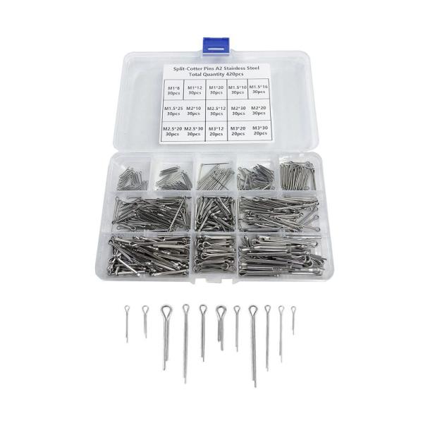 【商品名】　YFFSFDC 割りピン 15サイズ 420個セット ステンレス鋼 割ピンキット クリップ メタル 締め付けに 自動車 バイク整備 多用途 ★★ラッピングについて★★当店ではラッピングは承っておりません。ご了承くださいませ。★★...