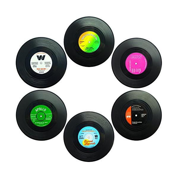 【商品名】　コースター シリコン 6枚セット SENHAI おしゃれ レコード コースター シリコンコースター コップ用マット コーヒー ドリンク 滑り★★ラッピングについて★★当店ではラッピングは承っておりません。ご了承くださいませ。★★...