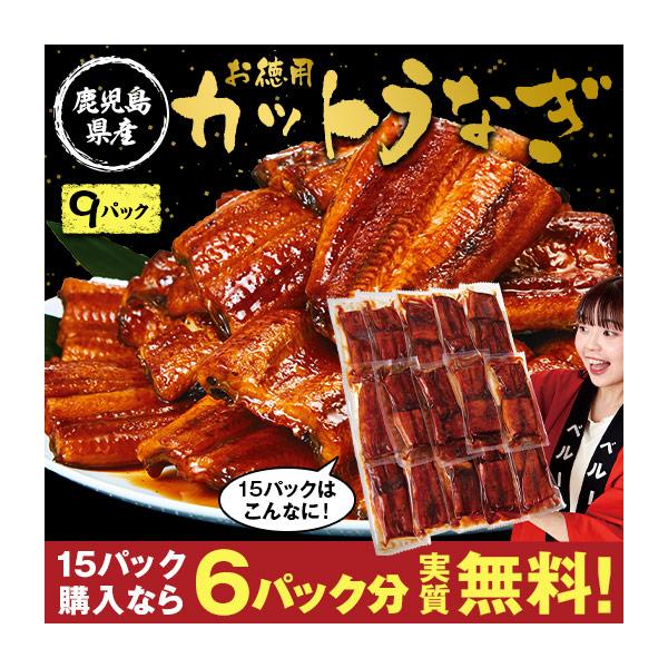 鹿児島県産お徳用カットうなぎ９パック【お届けのご案内】お届け予定：ご注文後10日前後でお届けします。お申込締切：2026年09月08日（火）お届け内容：●900ｇ（100ｇ×9パック）※たれこみ賞味期間：冷凍2ヶ月目安