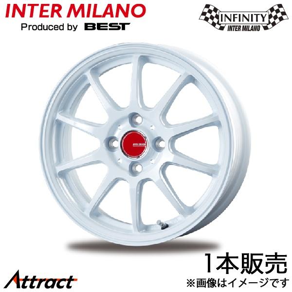 メーカー：INTER MILANO商品：INFINITY F10カラー：ホワイト(WH)本数：1本サイズ(inch)：15リム幅(inch)：4.5フランジ形状：Jボルト穴数：4P.C.D(mm)：100インセット(mm)：45ハブ高(mm...