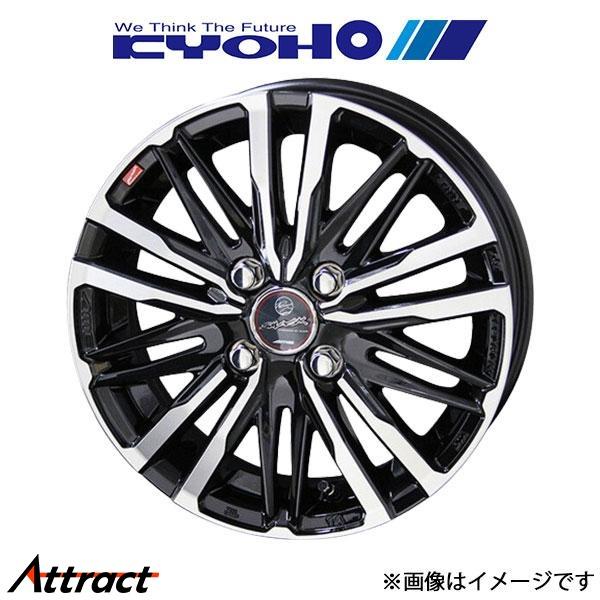 メーカー：KYOHO商品：SMACK CRESTカラー：サファイアブラック×ポリッシュホイールサイズ/リム径(inch)：14リム幅：4.5フランジ：Jボルト穴数：4P.C.D(mm)：100インセット(mm)：45車両：ダイハツ車種：ミラ...