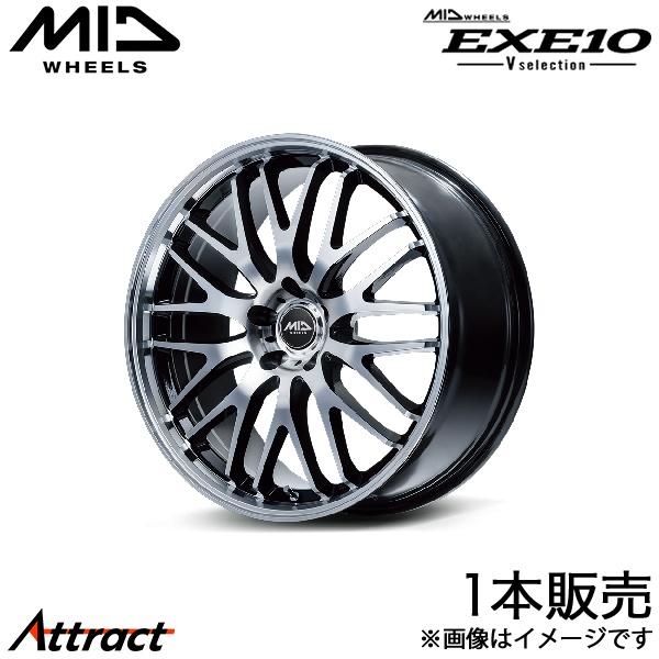 メーカー：MIDブランド：EXE10 V SELECTIONカラー：ブラック/ミラーカット本数：1本サイズ(inch)：17リム幅(inch)：7フランジ形状：Jボルト穴数：5P.C.D(mm)：114.3インセット(mm)：40ハブ高(m...