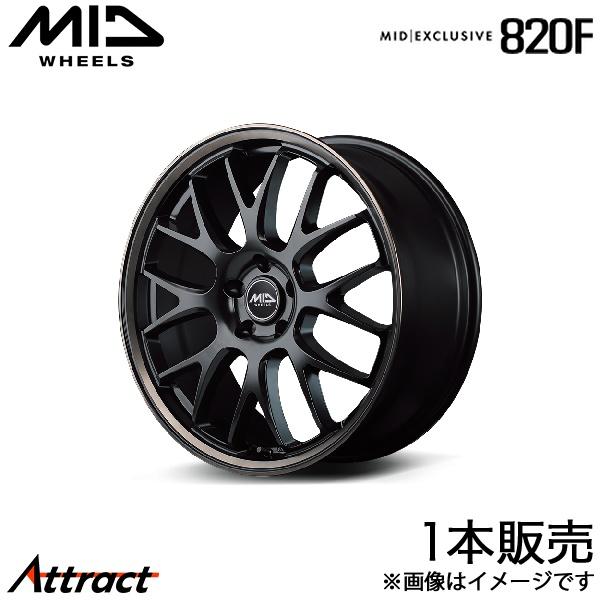メーカー：MIDブランド：EXCLUSIVE 820Fカラー：セミグロスブラック/デュアルポリッシュ/ブロンズクリア本数：1本サイズ(inch)：18リム幅(inch)：7フランジ形状：Jボルト穴数：5P.C.D(mm)：114.3インセッ...