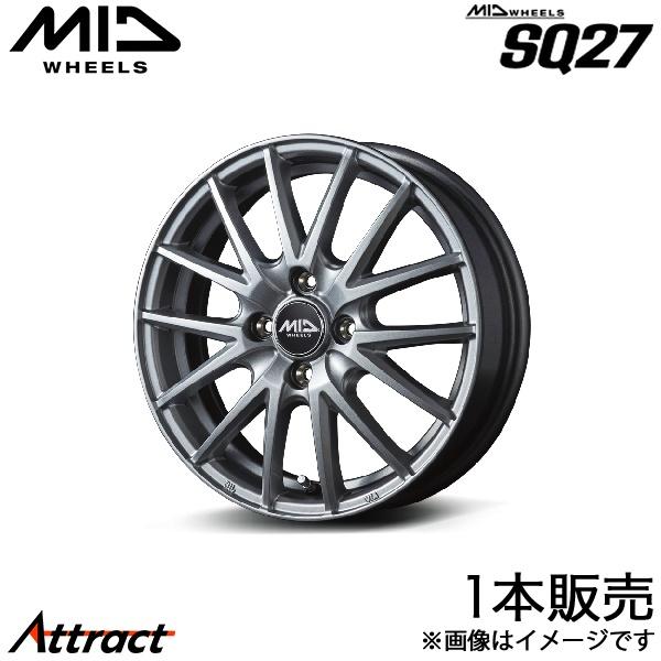 メーカー：MIDブランド：SQ27カラー：メタリックシルバー本数：1本サイズ(inch)：15リム幅(inch)：5.5フランジ形状：Jボルト穴数：4P.C.D(mm)：100インセット(mm)：43ハブ高(mm)：-42ハブ径(φ)：67...