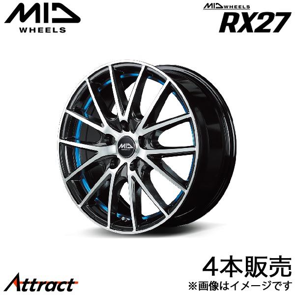 メーカー：MIDブランド：RX27カラー：ブラックメタリックポリッシュ/アンダーカットブルークリアー本数：4本サイズ(inch)：17リム幅(inch)：7フランジ形状：Jボルト穴数：5P.C.D(mm)：114.3インセット(mm)：48...