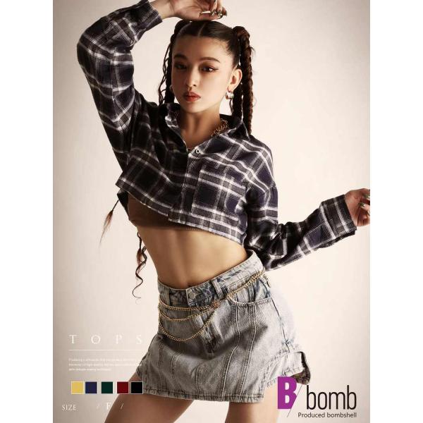 ◆Information◆☆定番のタータンチェックシャツもショート丈でスタイルアップ見せ！☆ミニ丈シャツは豊富なカラーバリエーションの5カラー展開！イロチ買いやお友達とのお揃いコーデにもオススメ◎☆ポケット付きのチェック柄シャツは一枚での着...