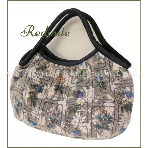 [素材] ポリエステル100％ [サイズ]　約H21cm×W42.5cm×底マチ12cm　持ち手立ち上がりサイズ:約15cm [ブランド]　La luice ■ベースの布生地とルドゥーテ (Pierre-Joseph Redout）が描くバ...