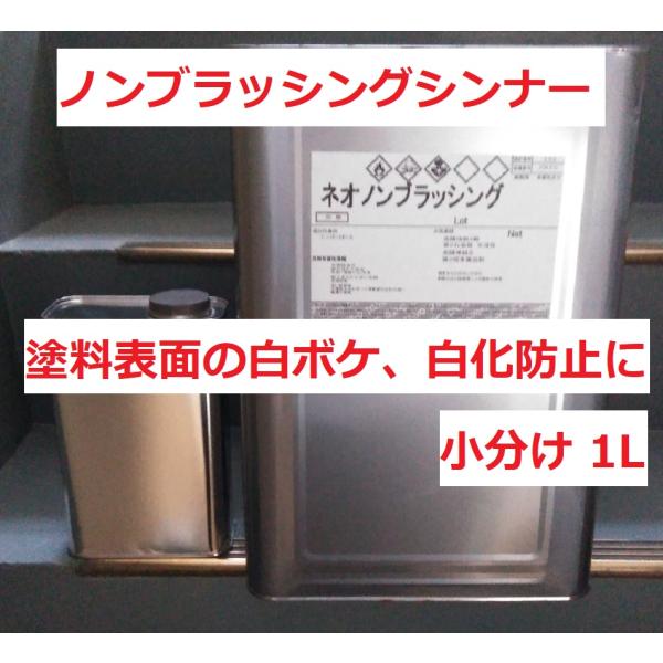 ノンブラッシングシンナー16Lから1L缶に小分けします。塗料の乾燥を遅らせ、白化を防止する為に使います。ラッカーにもウレタンにも使えます。希釈シンナーの多くても5％までの割合で混入してよくかくはんして下さい。 リターダーシンナーとは同種の物...